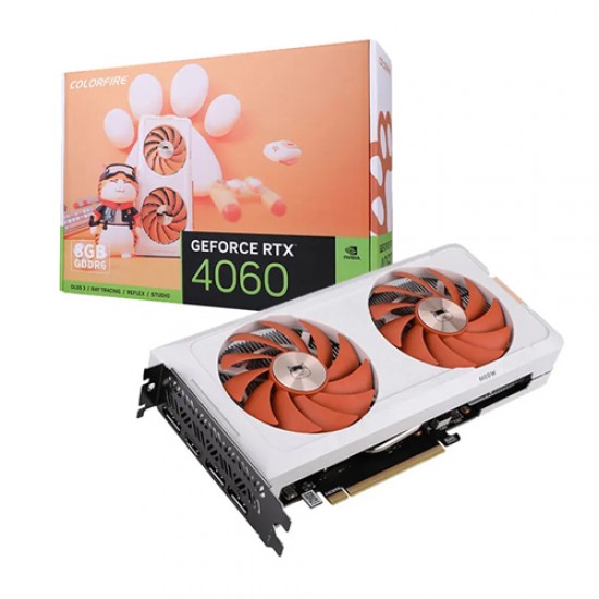 COLORFUL COLORFIRE 지포스 RTX 4060 MEOW D6 8GB V ORANGE STCOM : (주)코브텍