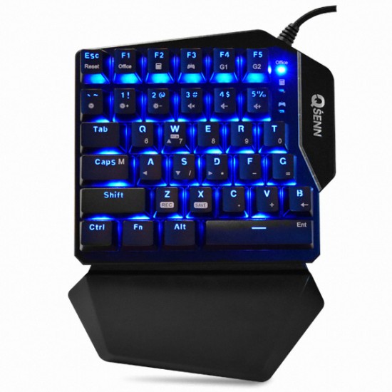 QSENN ARES Q34 LED 게이밍 기계식 한손 키보드 (청축) : (주)코브텍